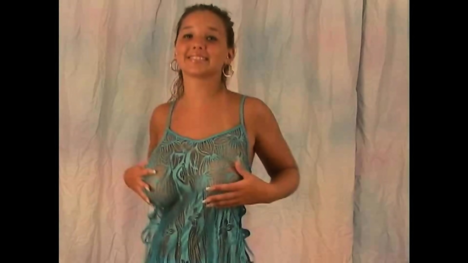 Christina Model Blue See Through Dress Eporner