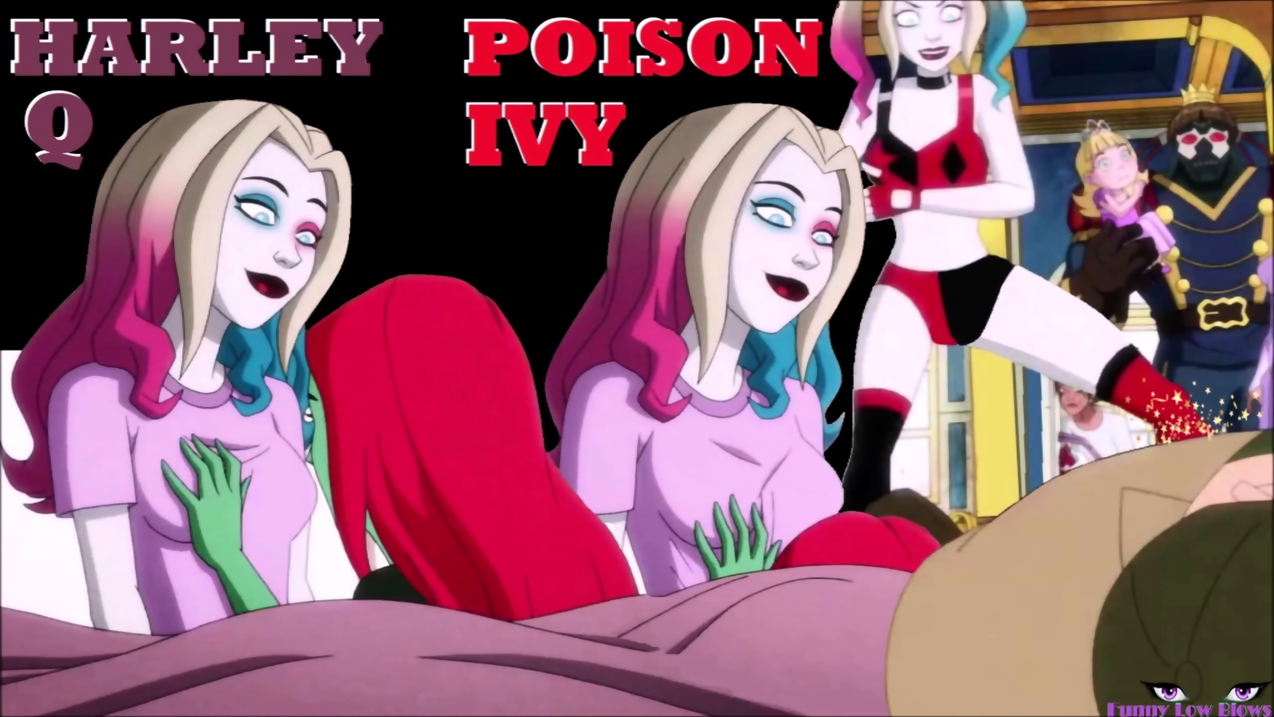 Harley Quinn And Poison Ivy Lesbian Sex Interrupted Ballbusting 2