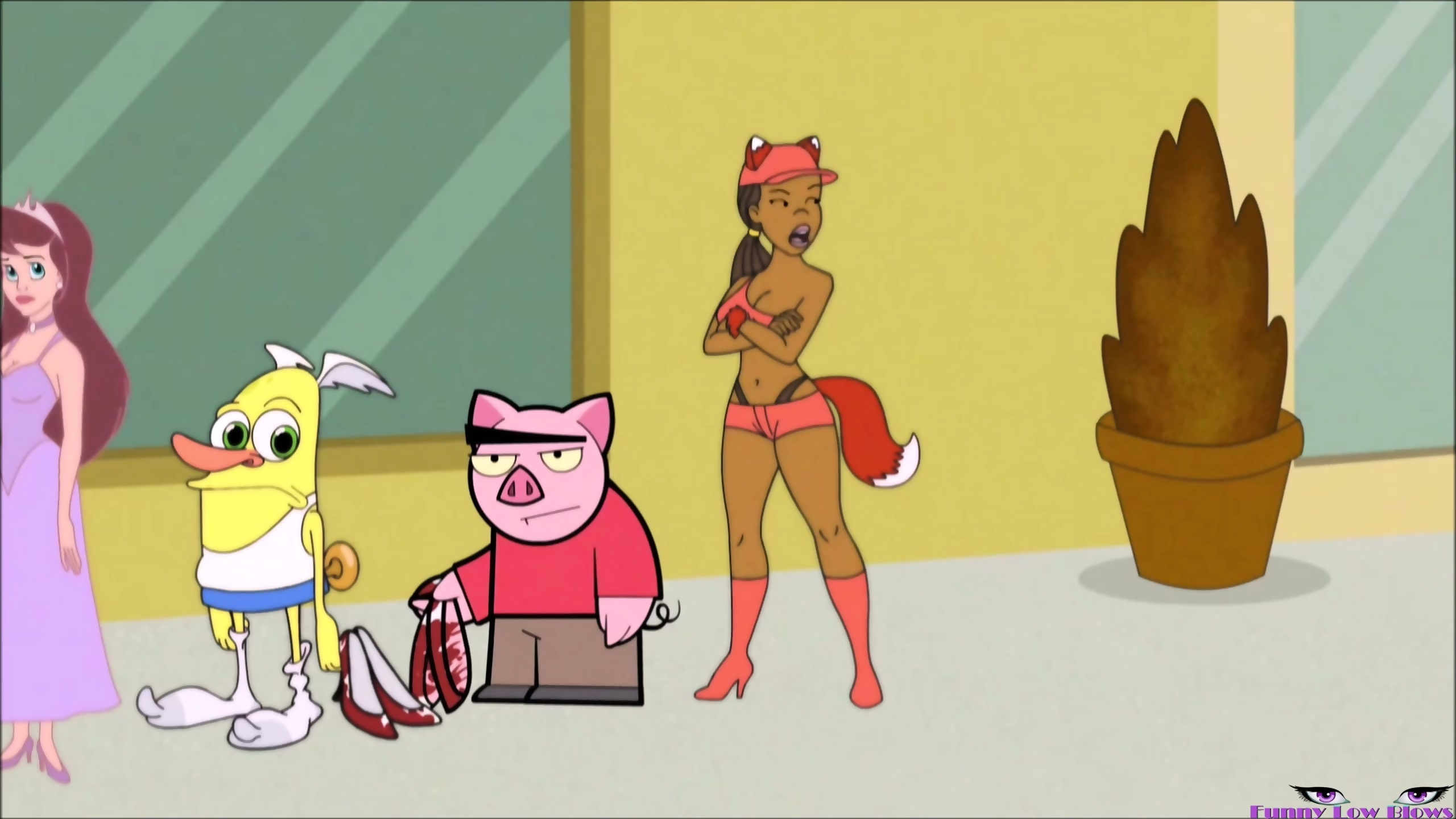 FOXXY LOVE Kick In The Balls Ebony Ballbusting Oldman, Sexy Teen Toon DRAWN TOGETHER - Foxy ...