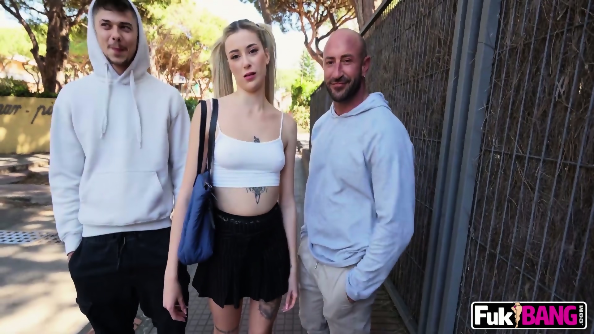 Threesome Sex Under The Autobahn Bridge Eporner