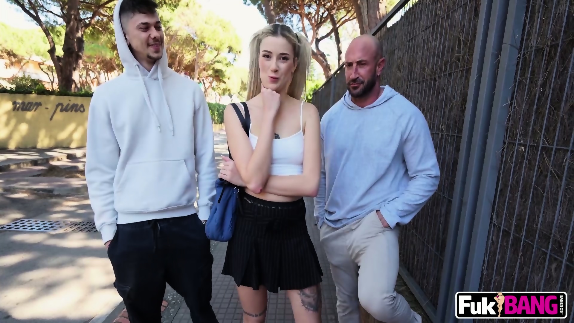 Threesome Sex Under The Autobahn Bridge Eporner