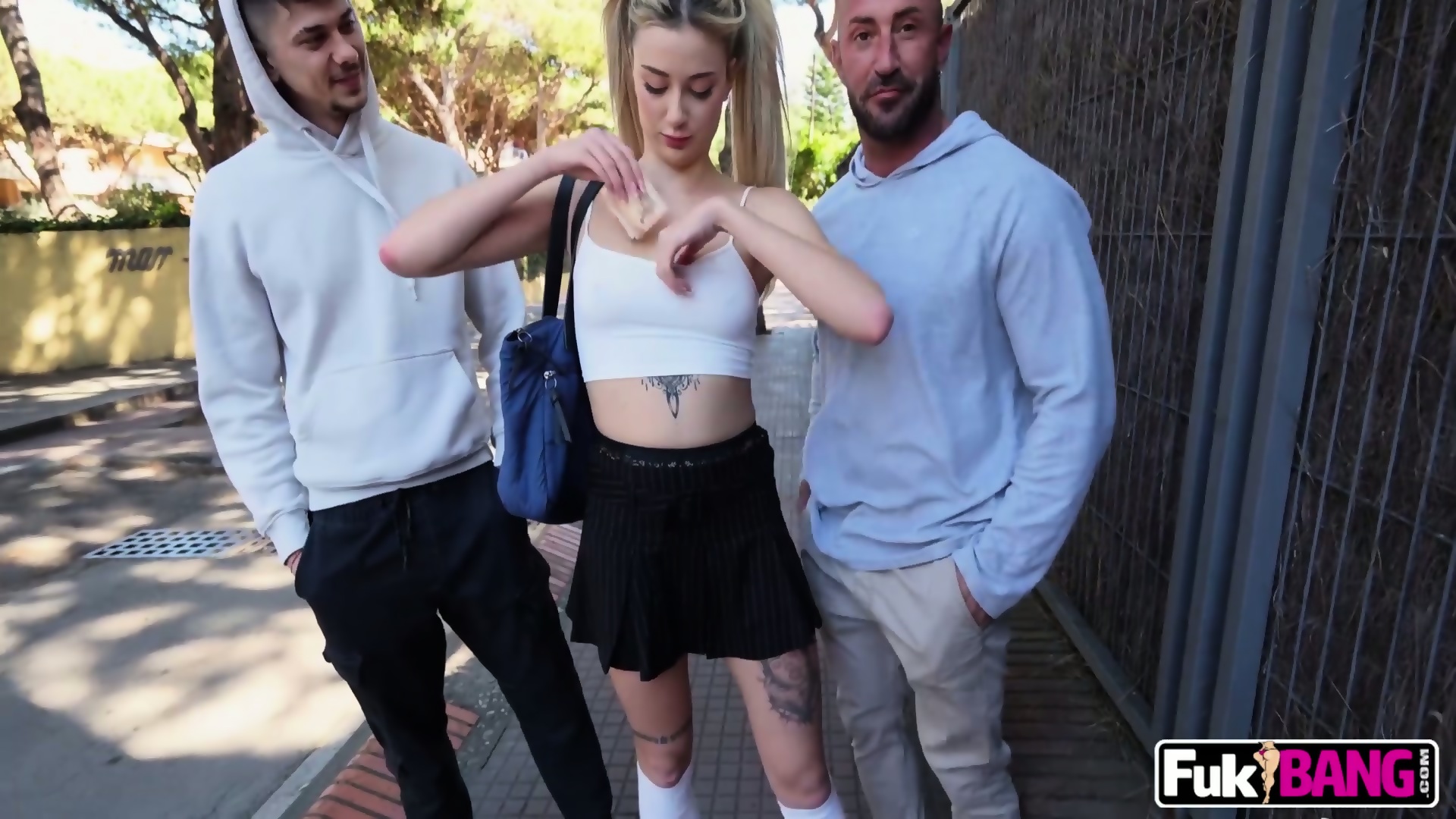 Threesome Sex Under The Autobahn Bridge Eporner