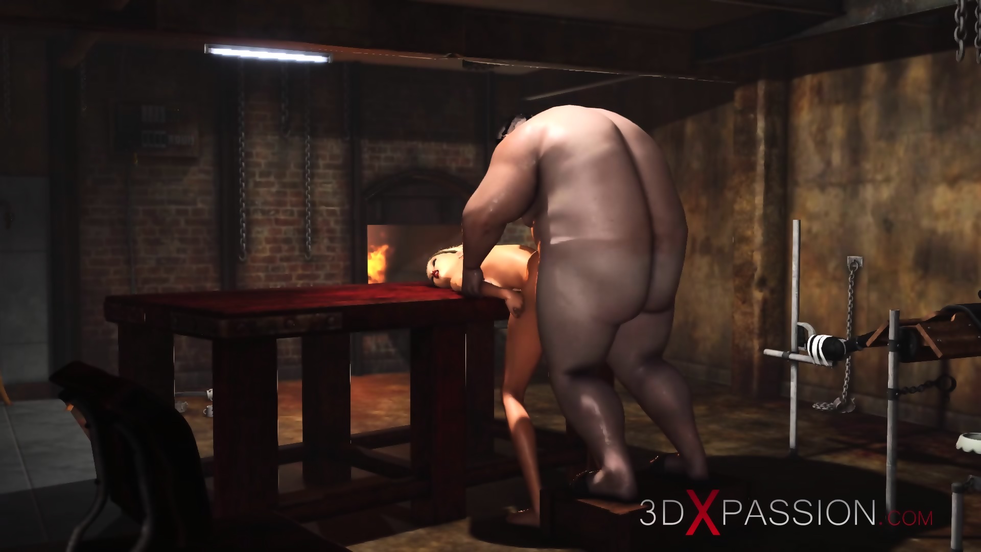 Super Hardcore In A Basement Fat Man Fucks Hard A Sexy Blonde Slave Eporner