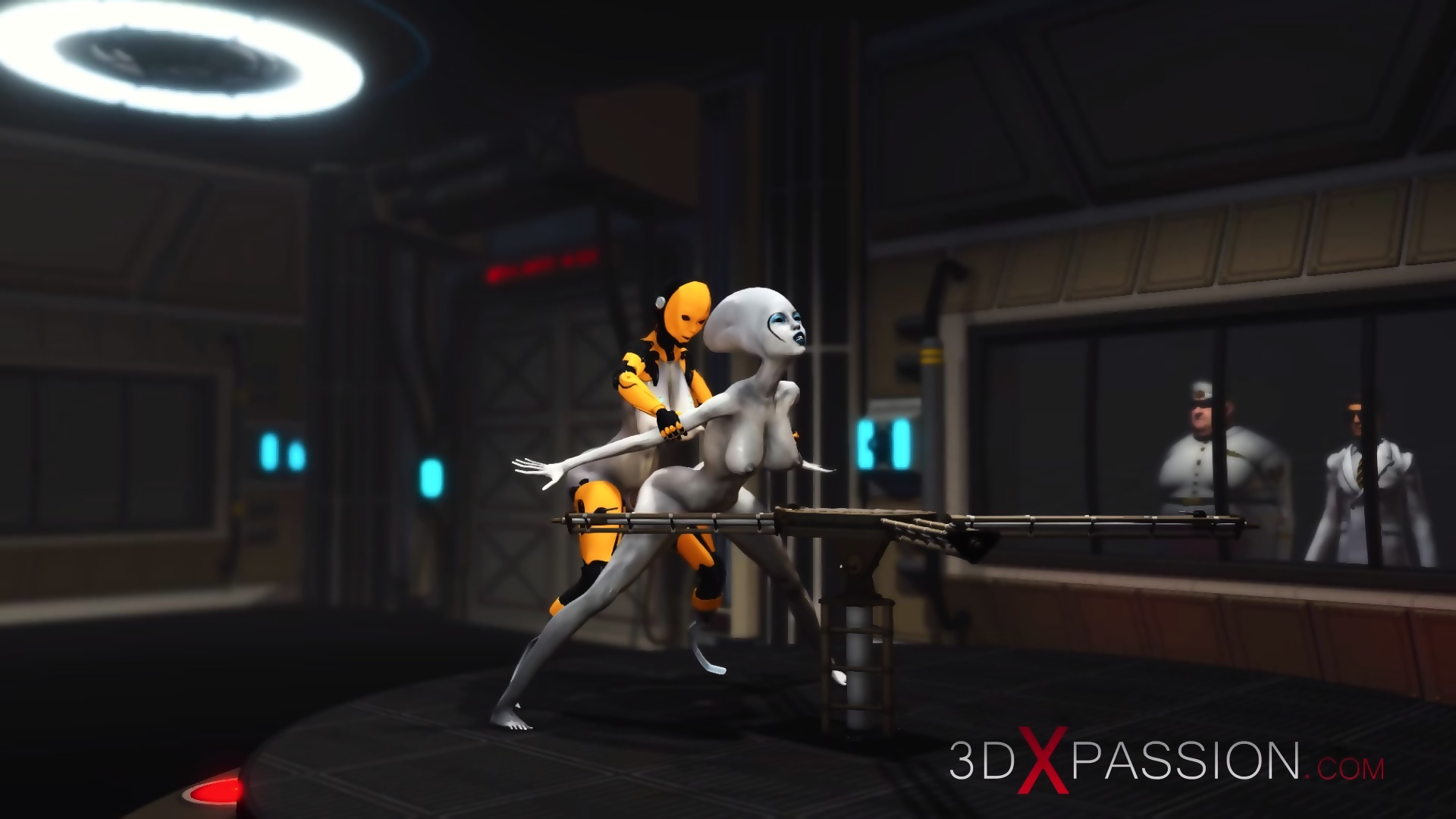 Futa Sex Robot Plays With A Female Alien In The Sci Fi Lab Eporner