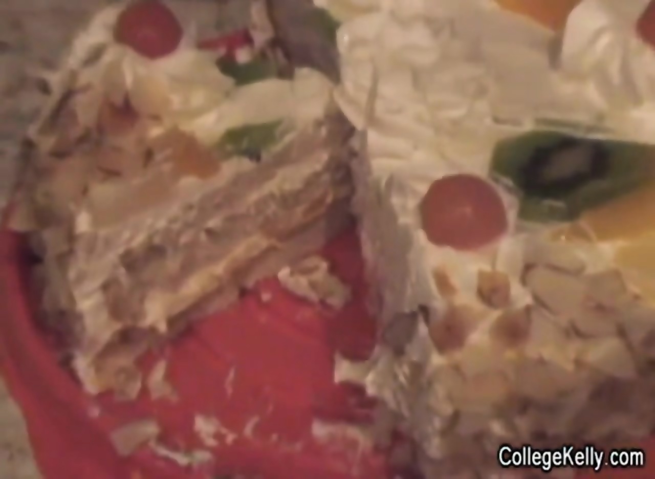 Cake Covered Naked Teen Indulges Food Fetish Eporner