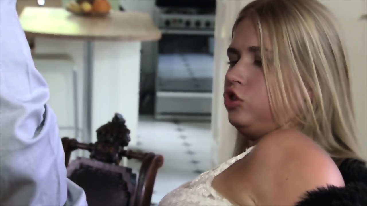 Blondinette Fucked While Wearing A Black Fur Coat Eporner