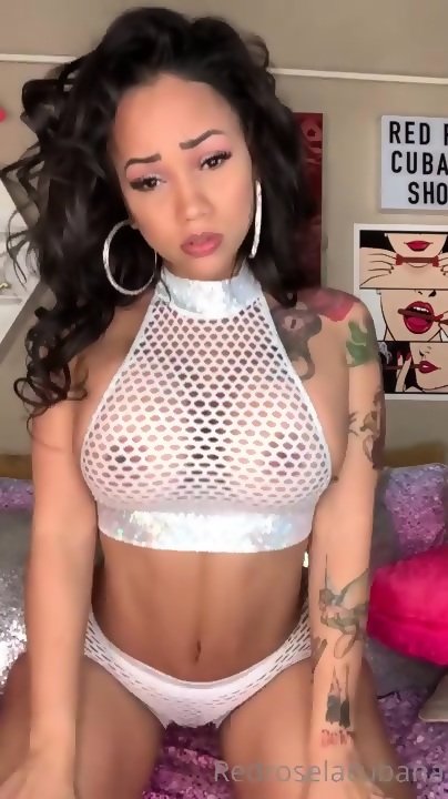 Red Rose La Cubana White Mesh Twerk Rose Red Eporner